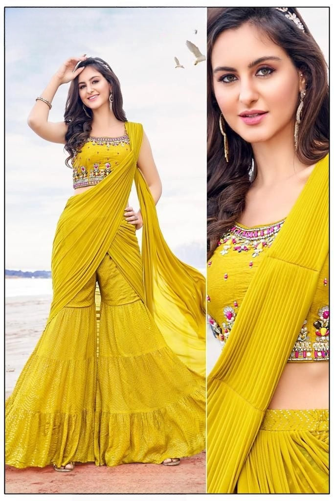 Readymade Designer Sharara Saree – Akarshannz