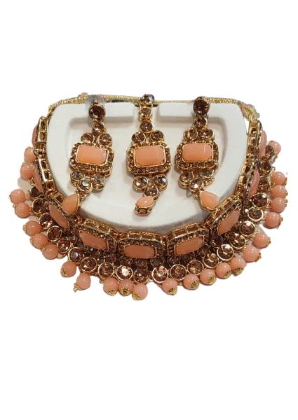 Peach Color Necklace Set – Akarshannz